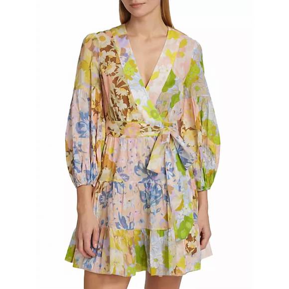 Zimmermann | Dresses | New Zimmermann Pop Wrap Mini Dress In Patch ...